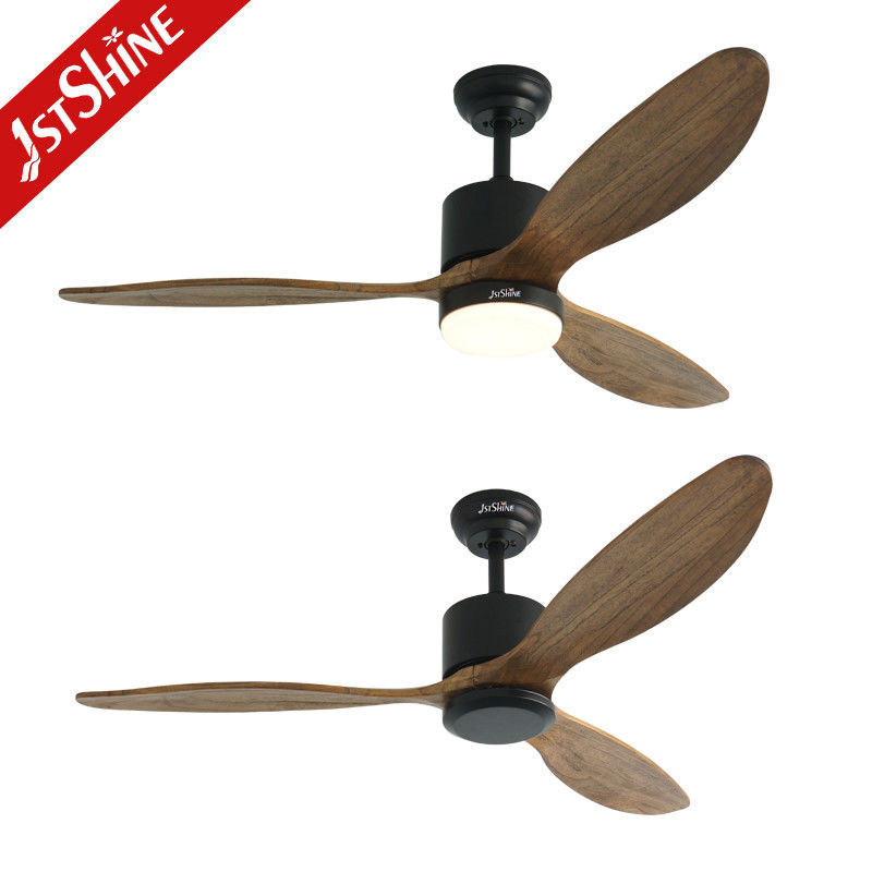 Decorative 3 Blades Solid Wood Ceiling Fan With Or Without Light 2 In 1