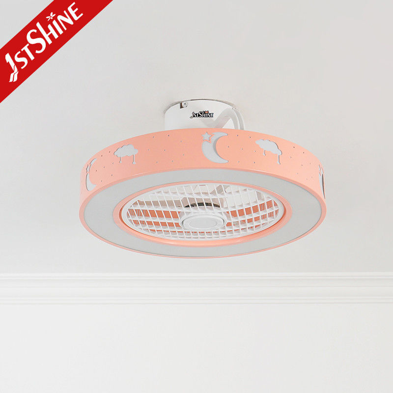 Children'S Theme Flush Mount LED Ceiling Fan , Pink Ceiling Fan With DC ...