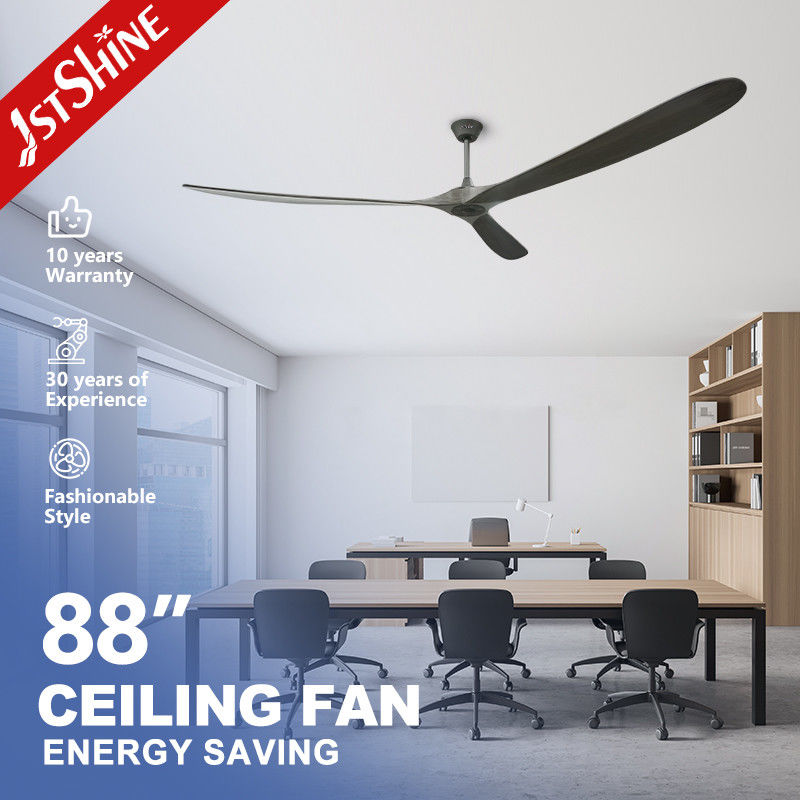 Big Ceiling Fan 88" Solid Wood Blade Dc Motor Energy Saving Fan For Office