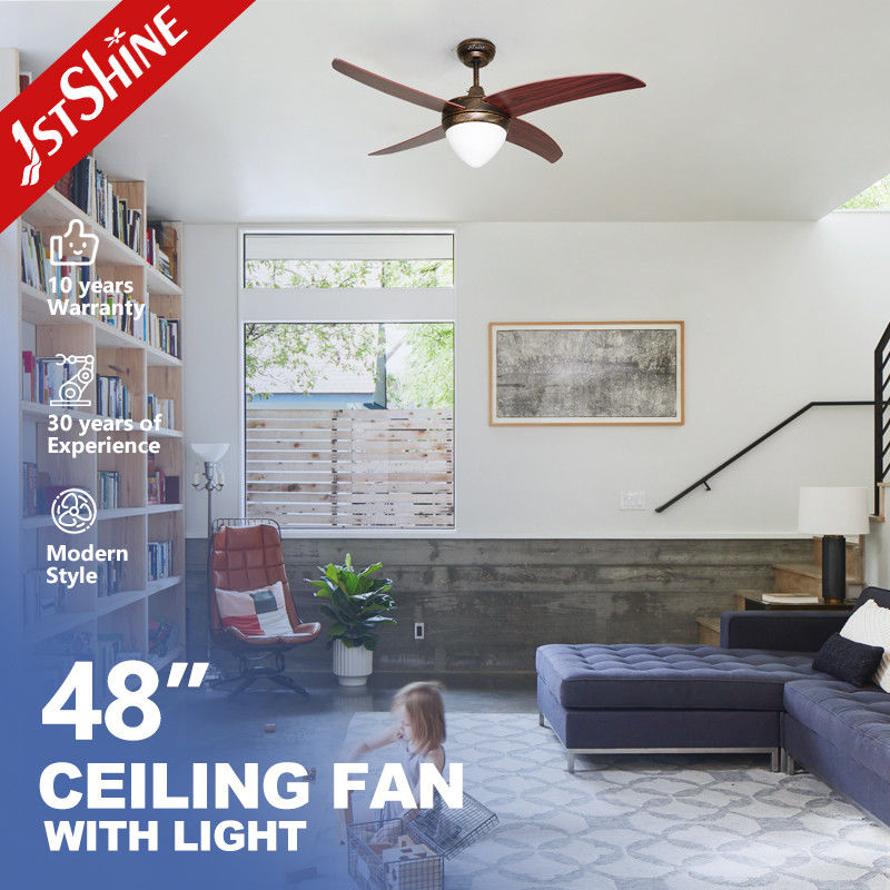 Light 4 MDF Blades Decorative Ceiling Fan With Remote Energy Saving Dc ...