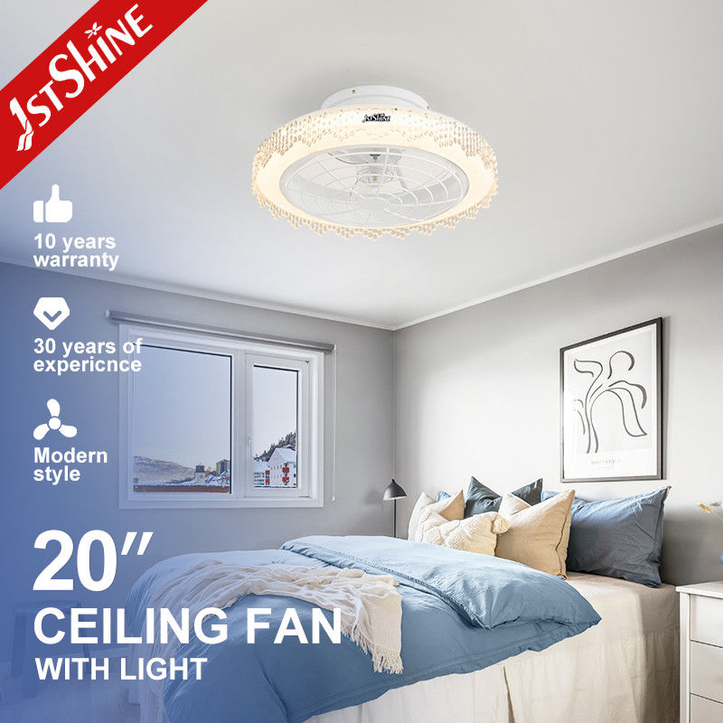 Acrylic Shell LED Ceiling Fan Dimmable LED Light Fan With Quite DC Motor