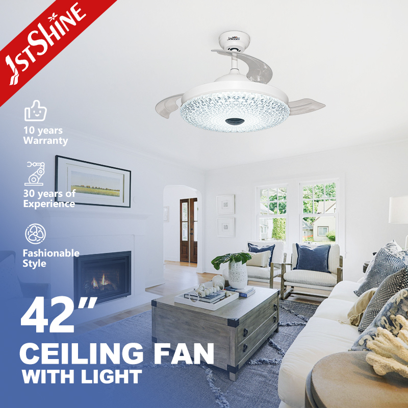42-Inch Retractable Ceiling Fan with LED Light