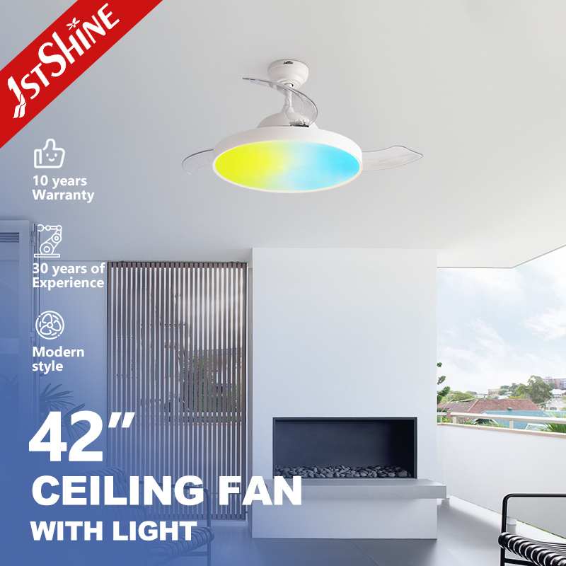 42 Inch Smart Retractable Ceiling Fan with Light