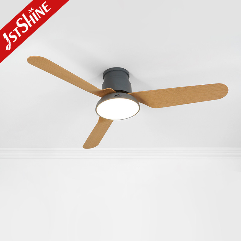 Remote Control Decorative Flush Mount Ceiling Fan 5 Speed With Light