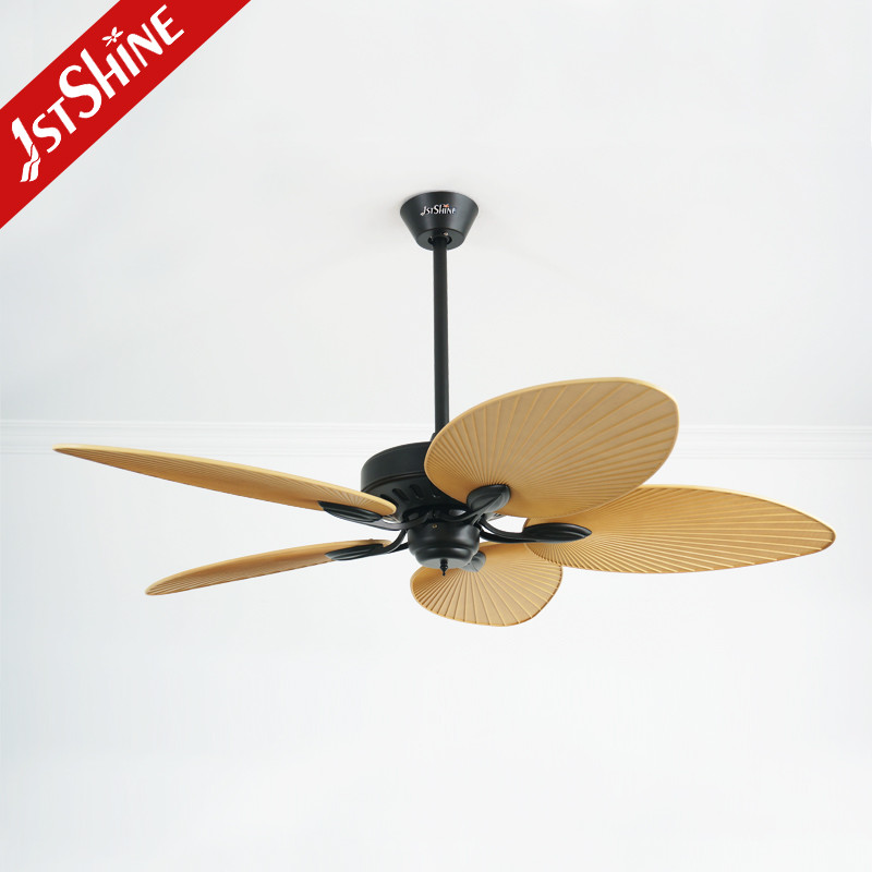 56 Inches DC Motor Tropical Style Ceiling Fan , Remote Control 5 Blades ...