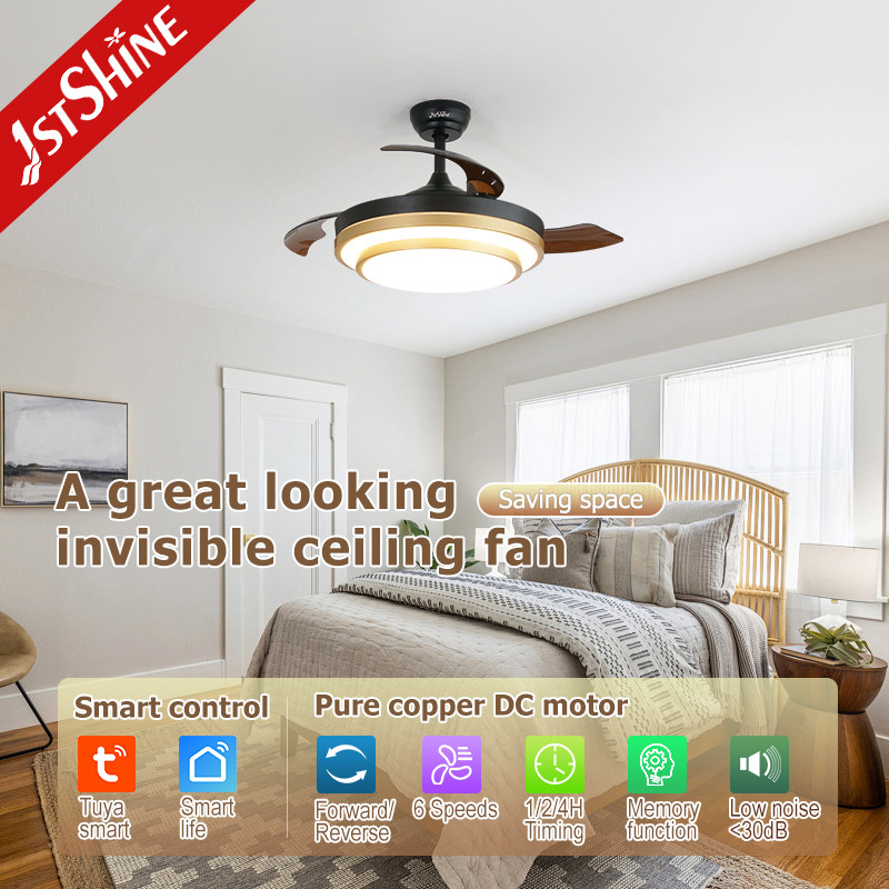 42'' Retractable Ceiling Fan With Dimmable LED Light Amd DC Motor