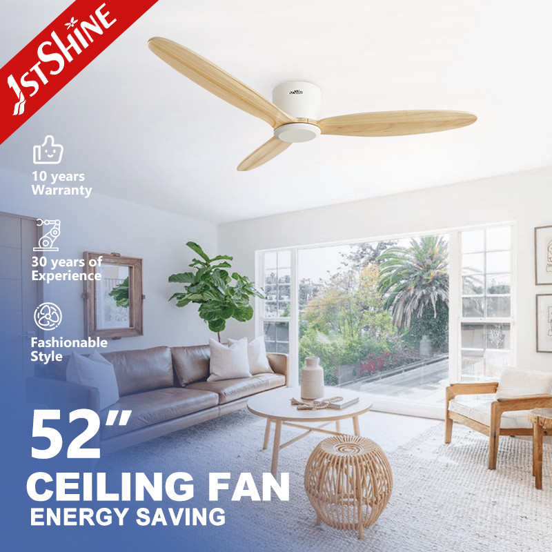 ROHS Solid Wood 52 Inch Smart App Control Wifi Ceiling Fan 220V With DC ...