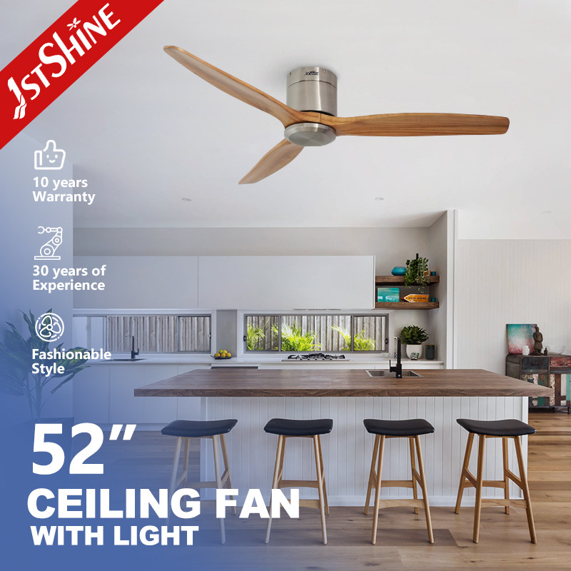 TUYA App-Controlled 2 IN 1 LED Light Ceiling Fan Low Ceiling Solid Wood ...