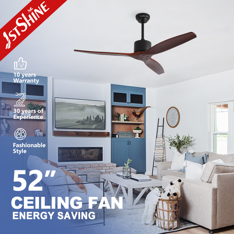 3 Solid Wooden Blades Dc Motor Ceiling Fan With Remote Control