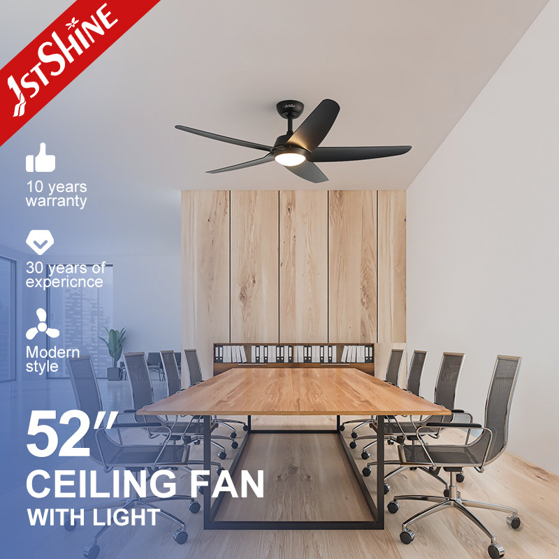 High Speed Ceiling Fan With Led Light 5 Plastic Blades Black OEM Color
