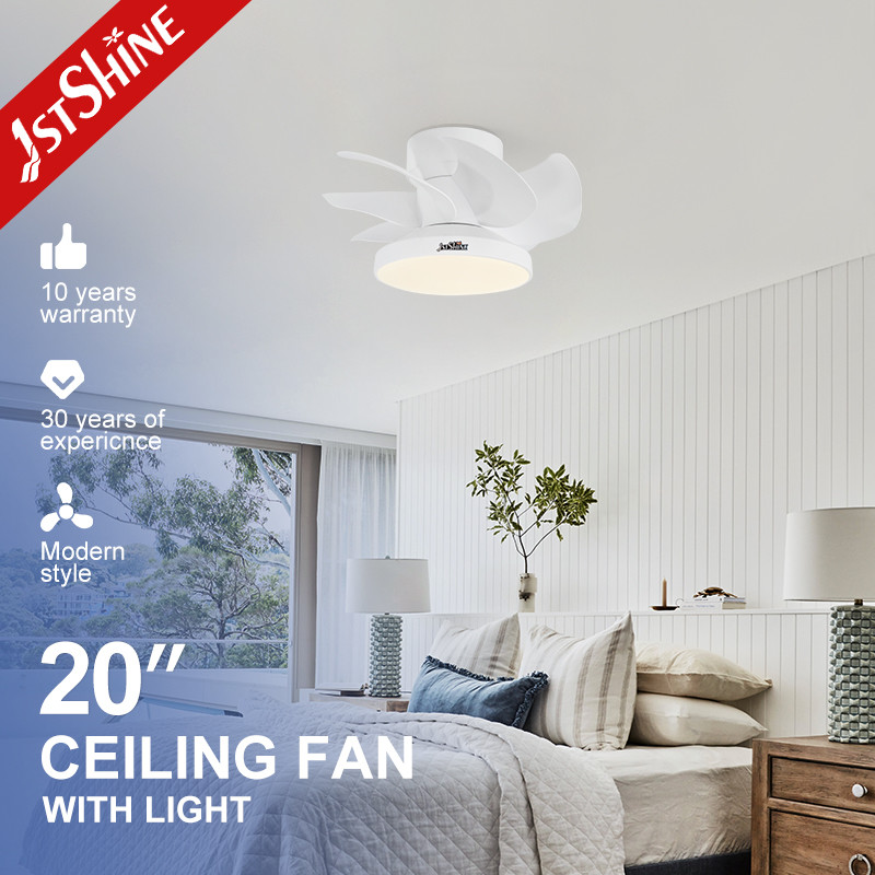 Flush Mount Small Led Light Ceiling Fan With Decorative Quiet DC Motor