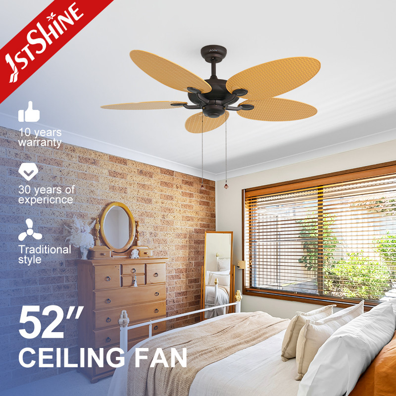 Low Noise 5 Blades Decorative Ceiling Fan Large Airflow Energy Saving
