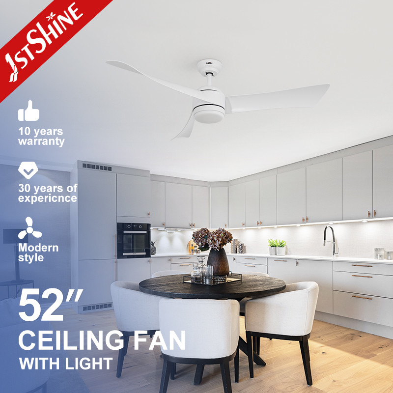 Plastic Blades 3 Color LED Dimmable Ceiling Fan With Remote Control 38W ...