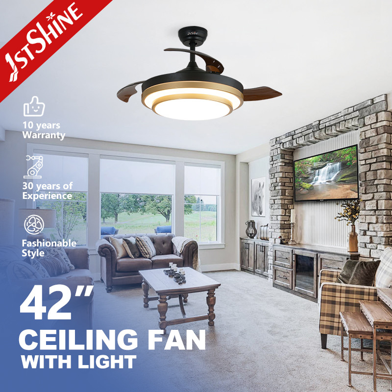 42'' Retractable Ceiling Fan With Dimmable LED Light Amd DC Motor