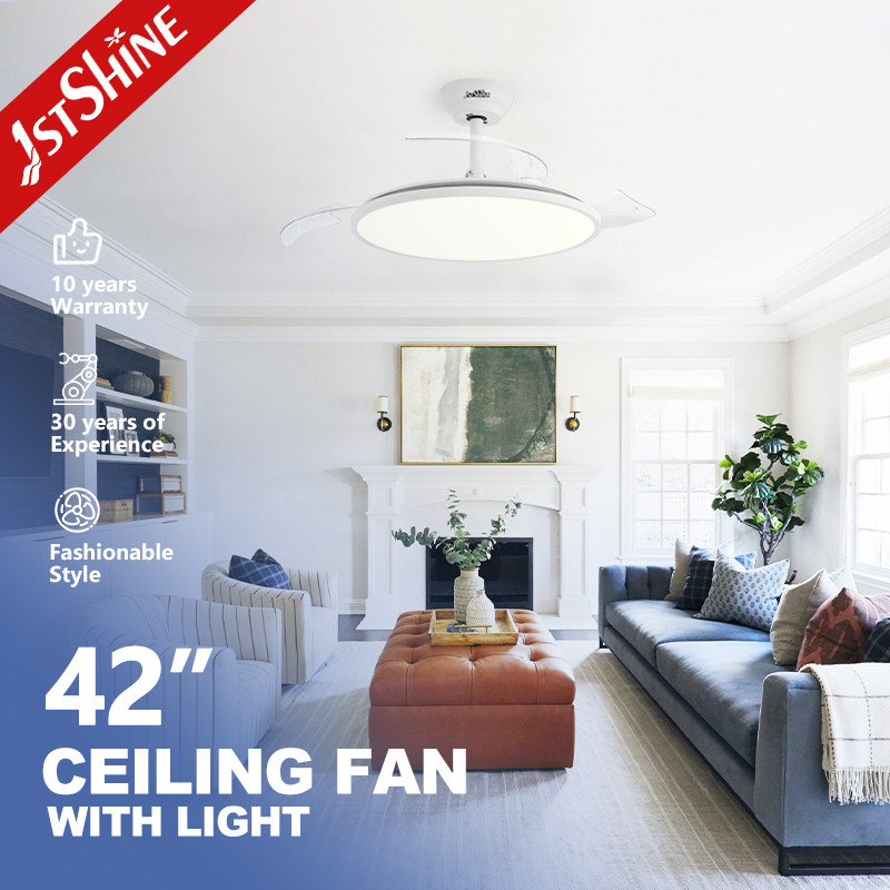 Ultra-Thin Smart LED Ceiling Fan Light 3 Color Led Light White Modern