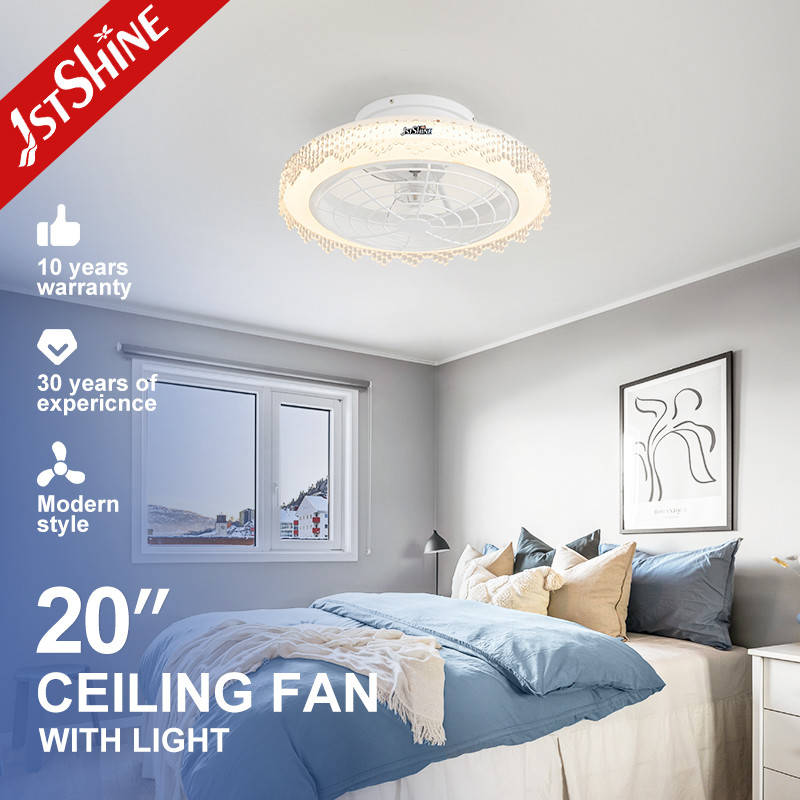 Acrylic Shell LED Ceiling Fan Dimmable LED Light Fan With Quite DC Motor