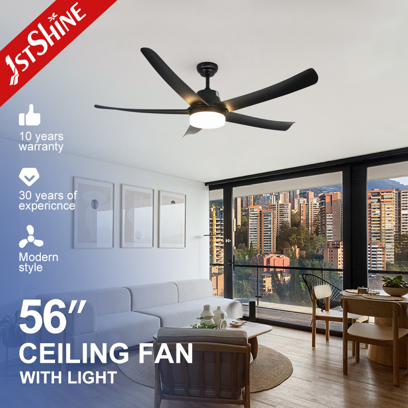 38W 56 Inch Large Air Volume Noiseless Ceiling Fan With Light 6 Speed ...
