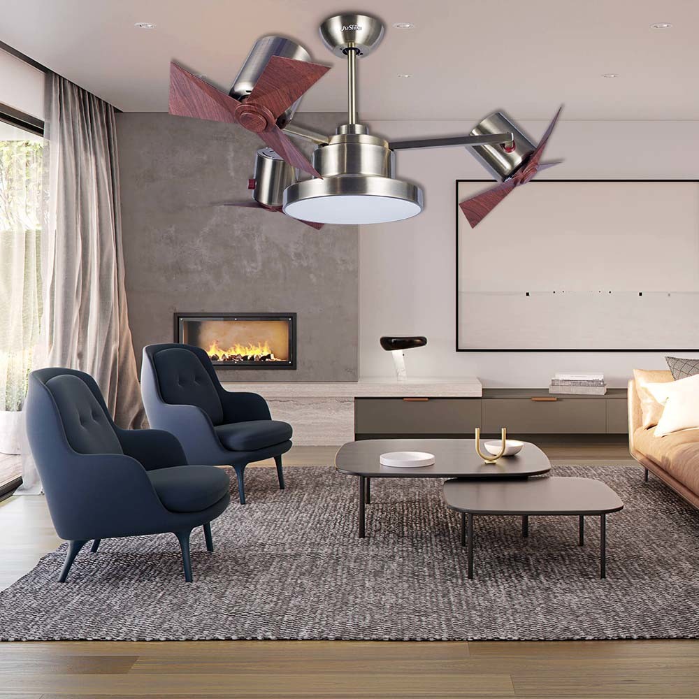 ABS Plastic Blades DC 360 Degree Rotating Ceiling Fan 44 Inch 5 Speed ...