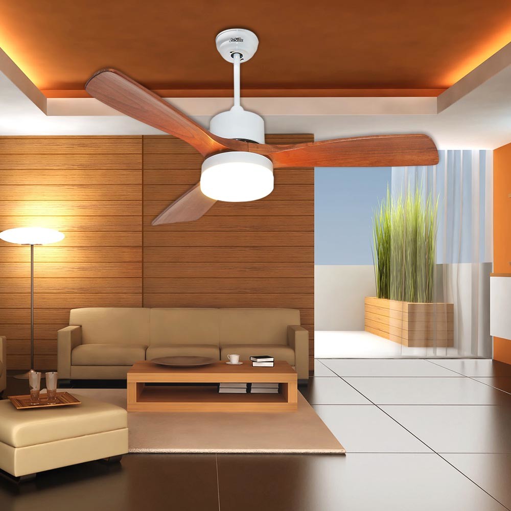 Wall Control Eco Silent Dc Ceiling Fan Three Color Wooden Blades