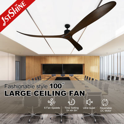 100 Inch Big Ceiling Fan With Remote Control 3 Solid Wood Blade DC Motor