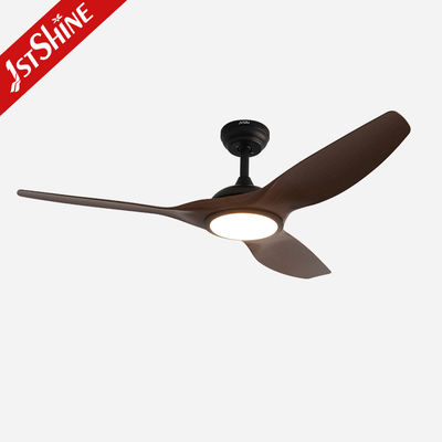 Wood Grain ABS Blades Ceiling Fan With Remote Control and LED Light